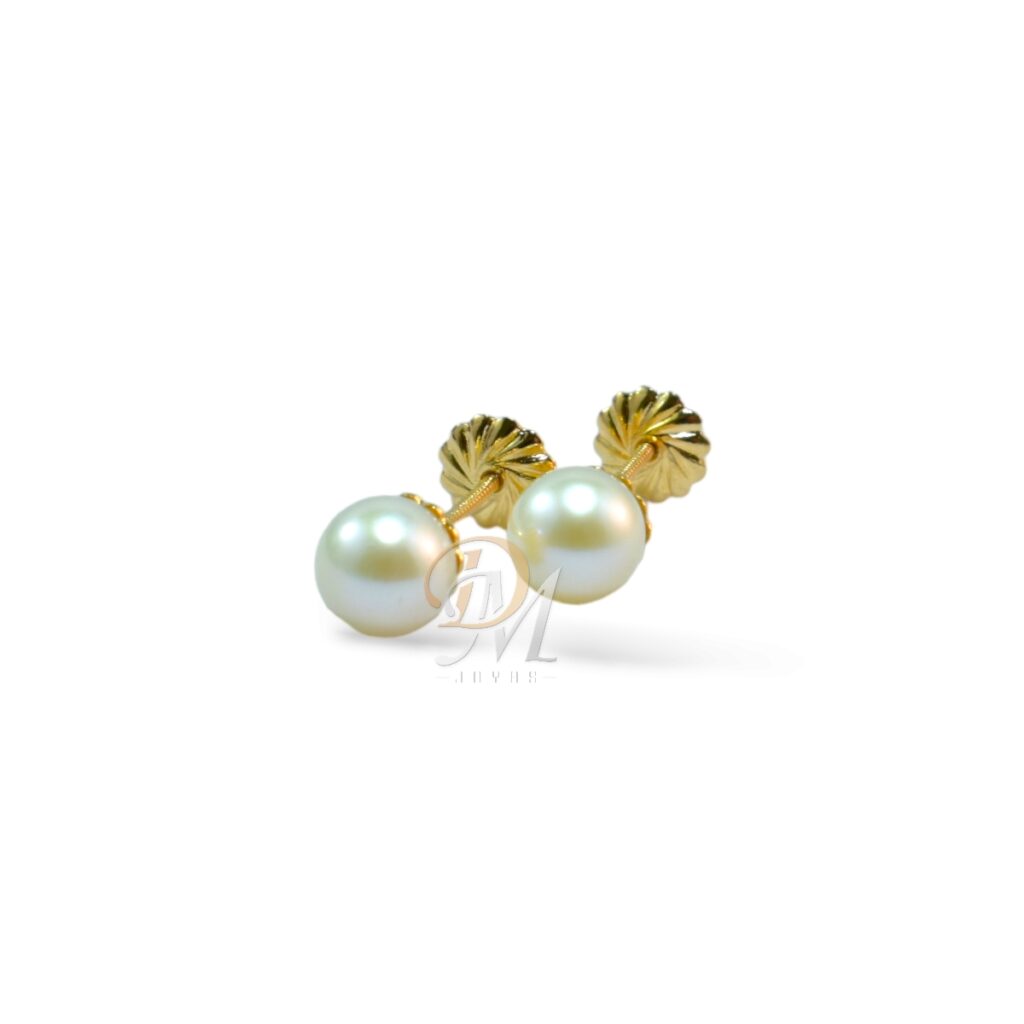 Aros Perla 5,5mm Oro 18k - Joyas DM